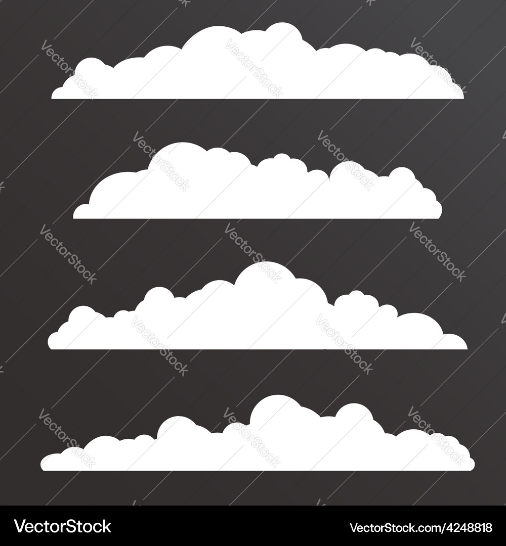 Collection of various clouds with a big long shape