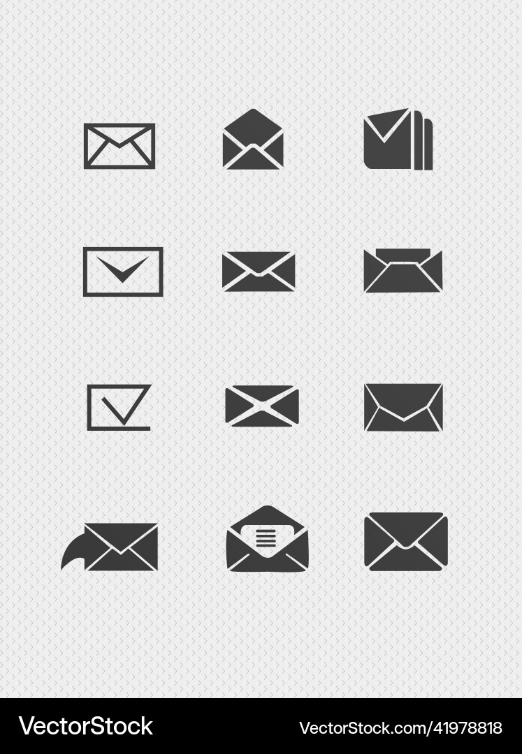 Email icon set high detailed Royalty Free Vector Image