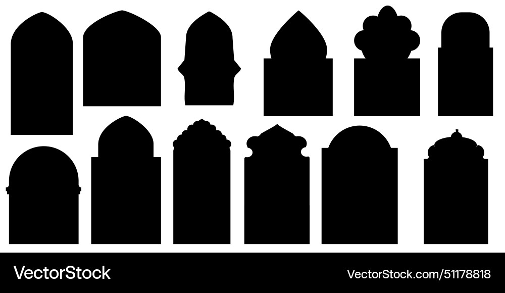 Islamic door siluhet2402 Royalty Free Vector Image