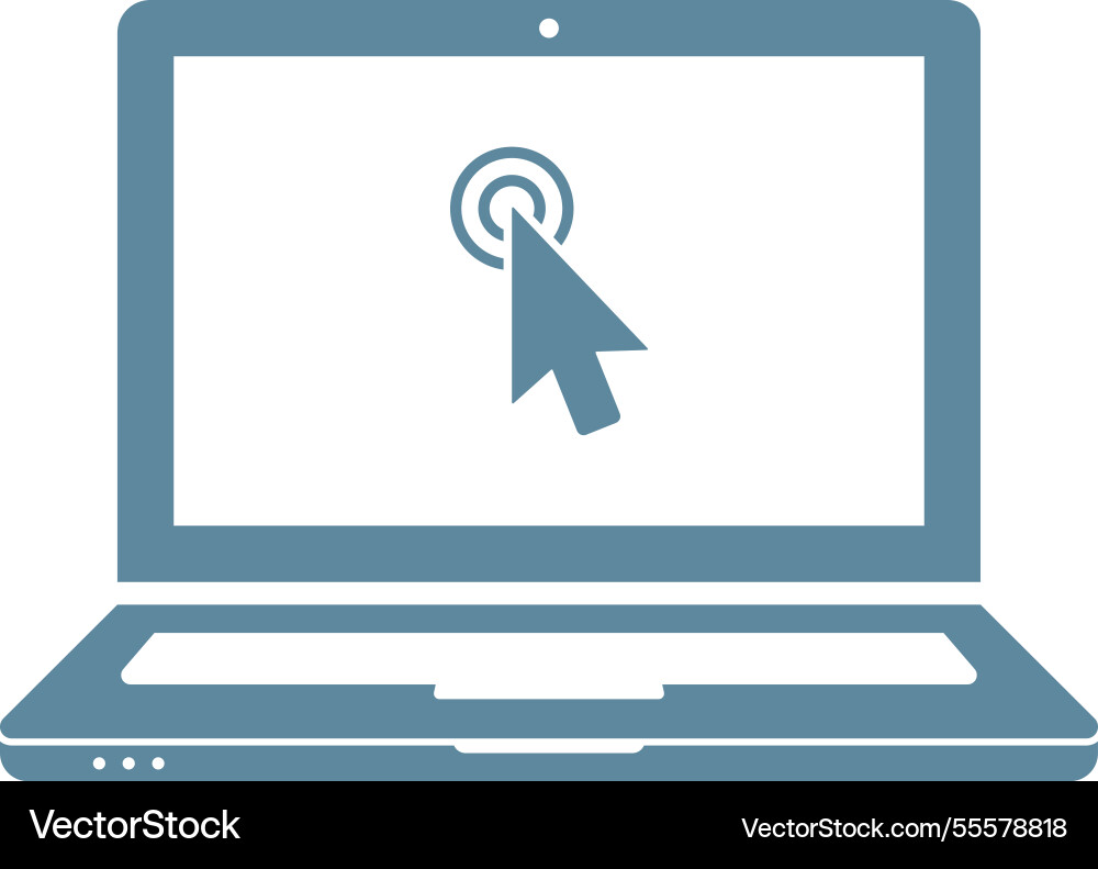 Laptop flat web icon concept Royalty Free Vector Image