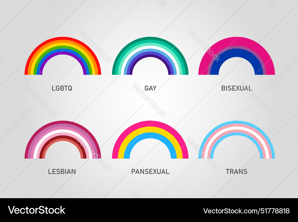 Lgbt pride month flags collection rainbow Vector Image