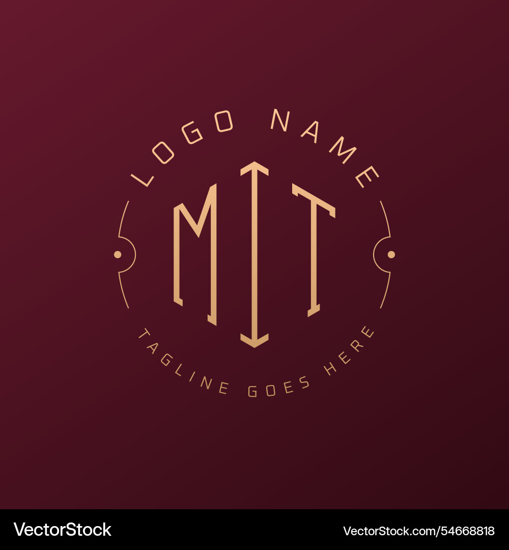 Luxury mit logo design elegant letter Royalty Free Vector