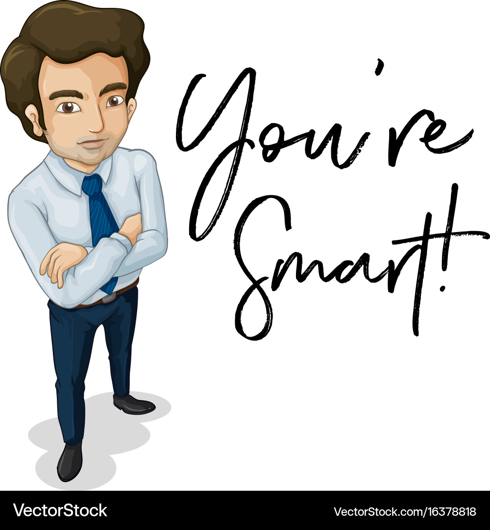 Man and word smart Royalty Free Vector Image - VectorStock