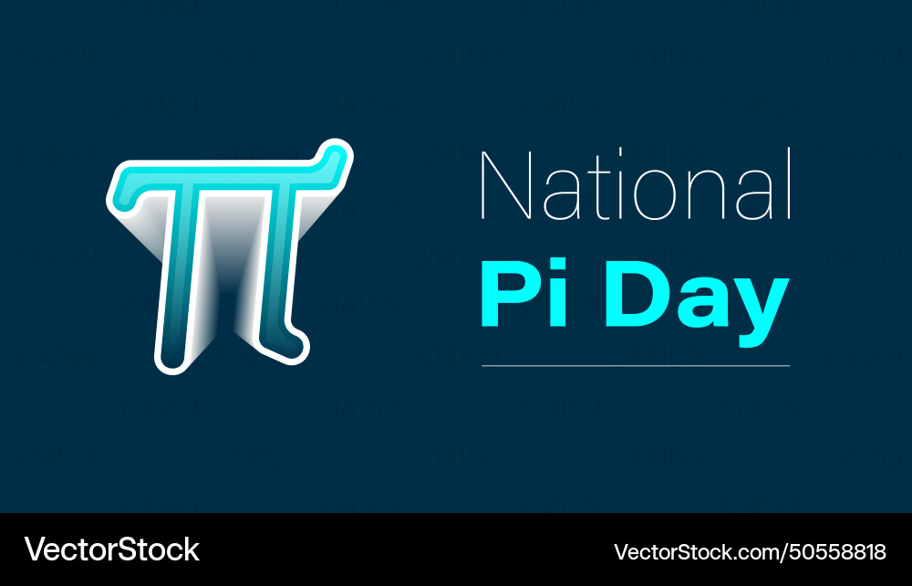 National pi day design Royalty Free Vector Image