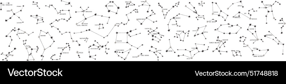 Night sky chart Royalty Free Vector Image - VectorStock