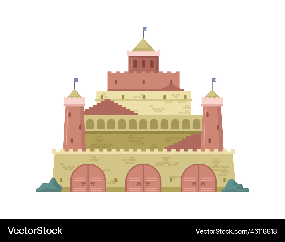 Stronghold or fortification castle Royalty Free Vector Image