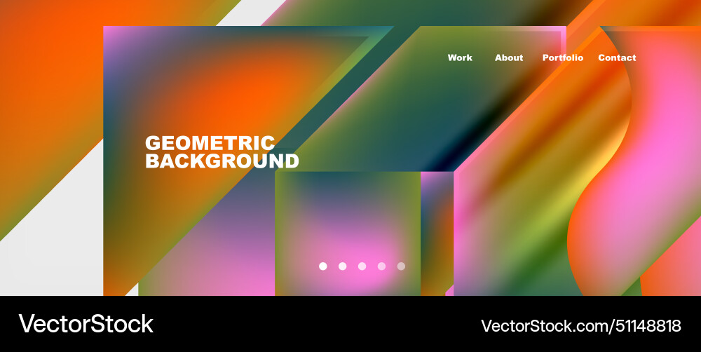 Vibrant geometric background with gradient colors Vector Image