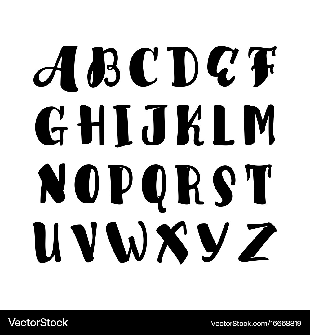 Alphabet calligraphic font unique custom Vector Image Alphabet calligraphic font unique custom Vector Image