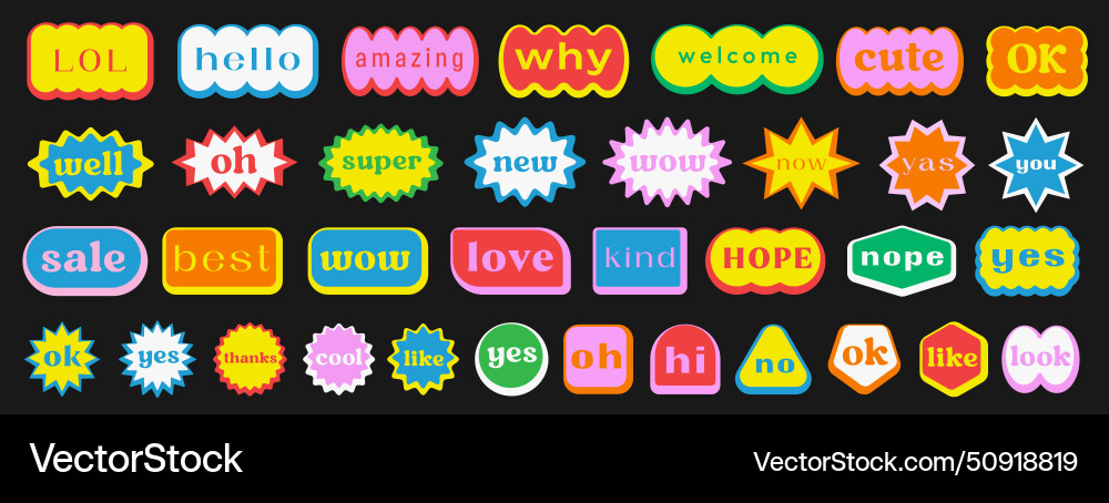 Cool abstract geometric labels set collection Vector Image