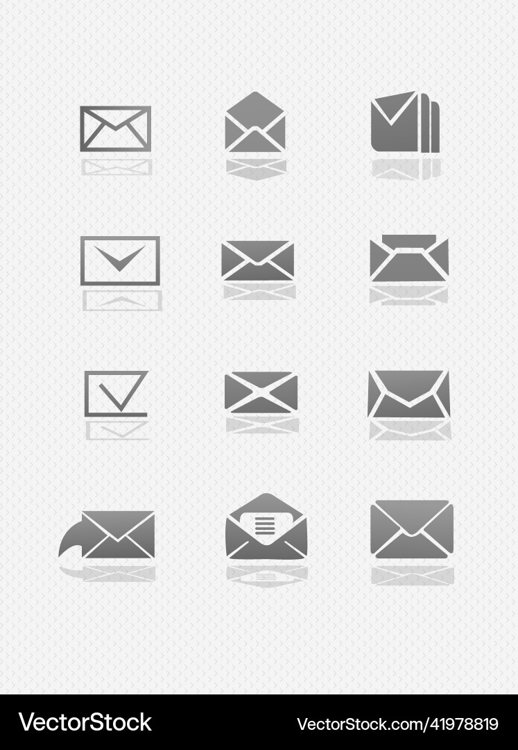 Email icon set high detailed Royalty Free Vector Image
