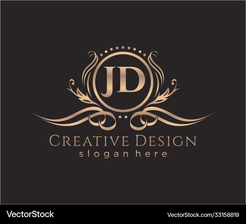 Initial jd beauty monogram and elegant logo design