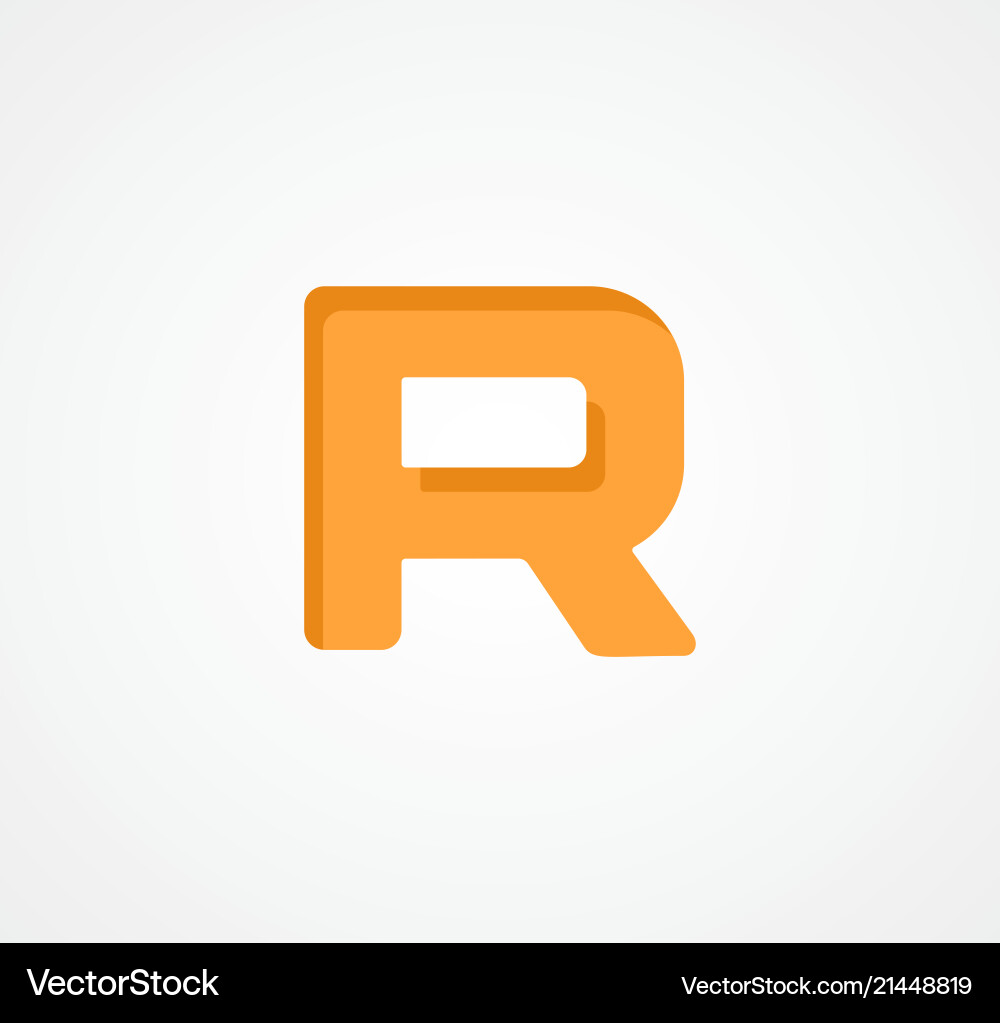Letter r bold geometric font element modern Vector Image