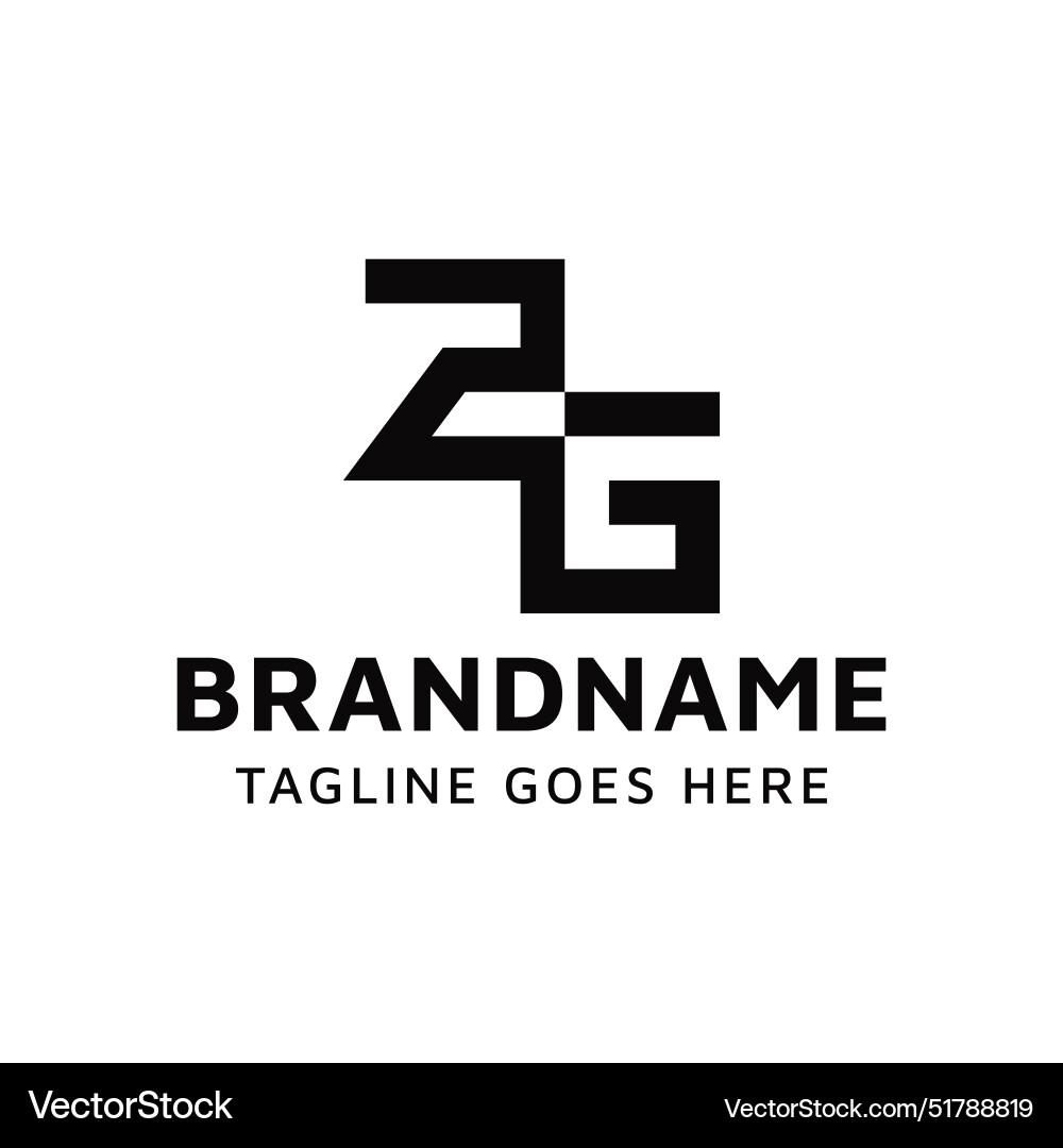 Letters zg monogram logo set suitable for any Vector Image