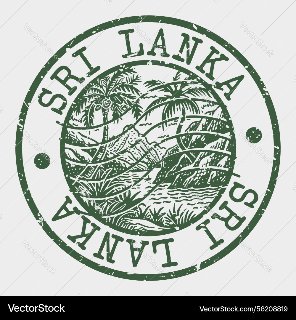 Sri lanka stamp postal silhouette seal Royalty Free Vector