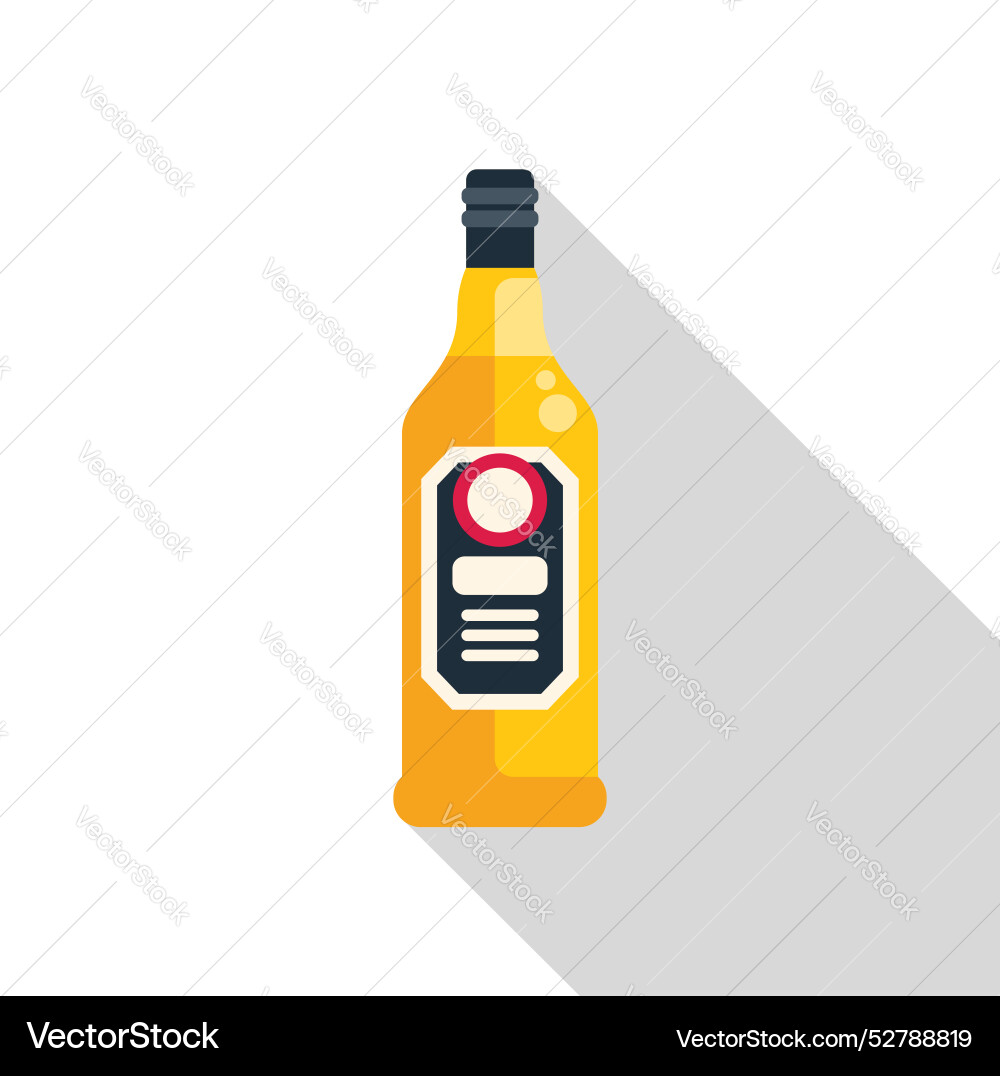 Yellow glass bottle containing an alcoholic Vector Image