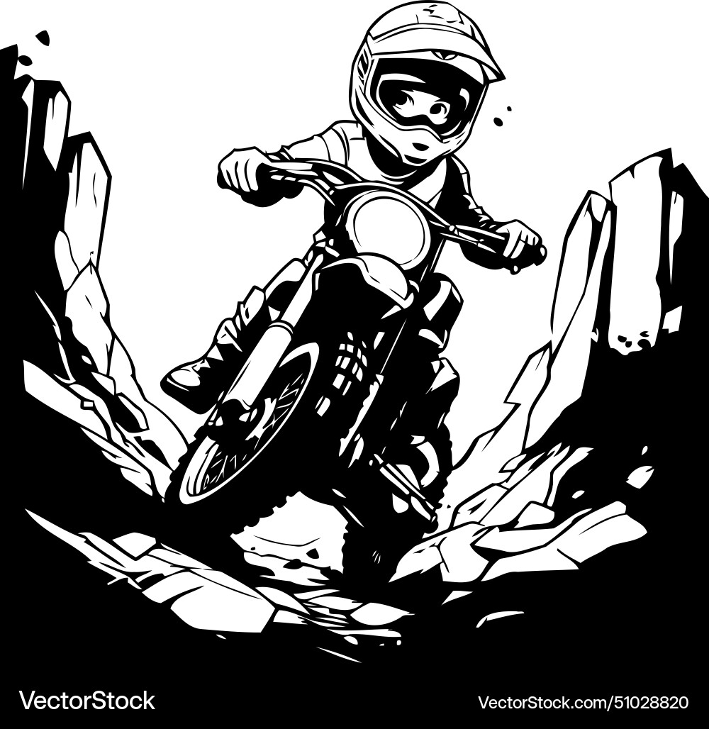 A motorcyclist riding motorcycle Royalty Free Vector Image