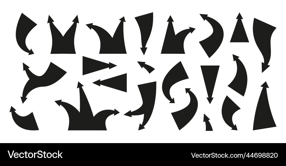 Black attack arrows pointer silhouettes war Vector Image