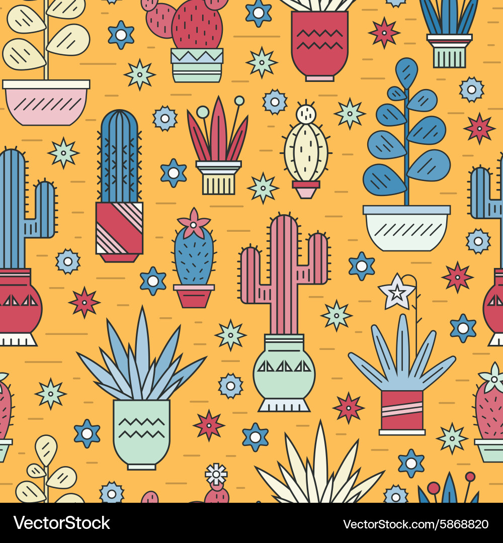 Cactus pattern Royalty Free Vector Image - VectorStock