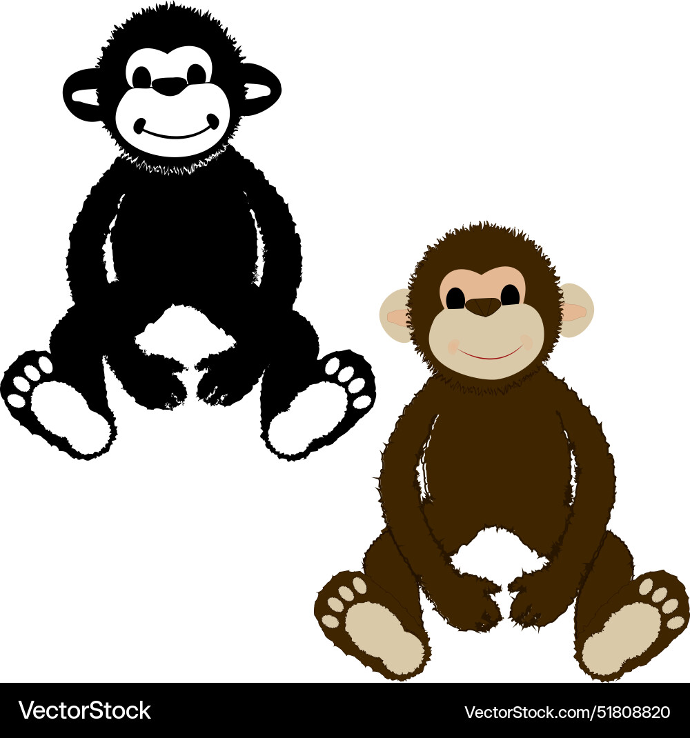 Cartoon monkey set Royalty Free Vector Image - VectorStock