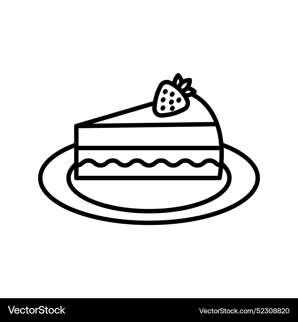 Cheesecake icon linear logo mark in black Vector Image