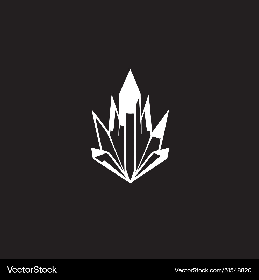 Crystal - black and white Royalty Free Vector Image