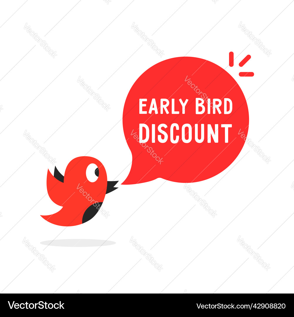 Early bird discount offer with red bubble Vector Image