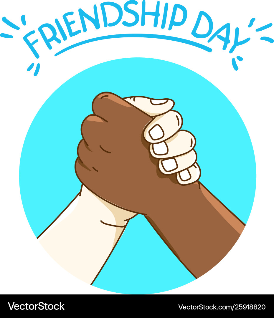 Friendship day concept with shaking hands Vector Image
