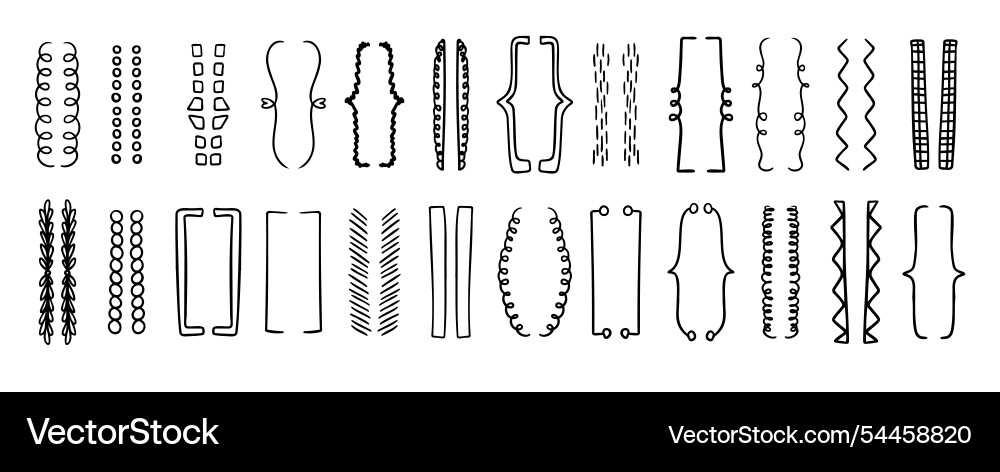 Hand drawn doodle brackets set scribble brackets Vector Image