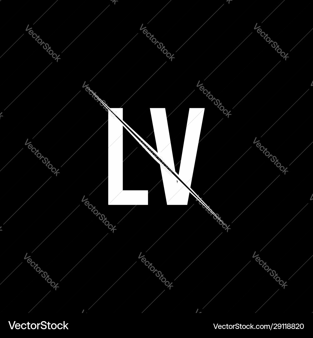 Lv logo monogram with slash style design template Vector Image