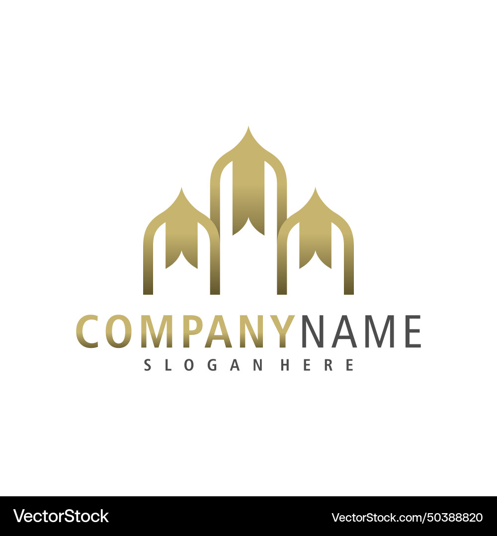 Mosque logo design creative concepts Royalty Free Vector