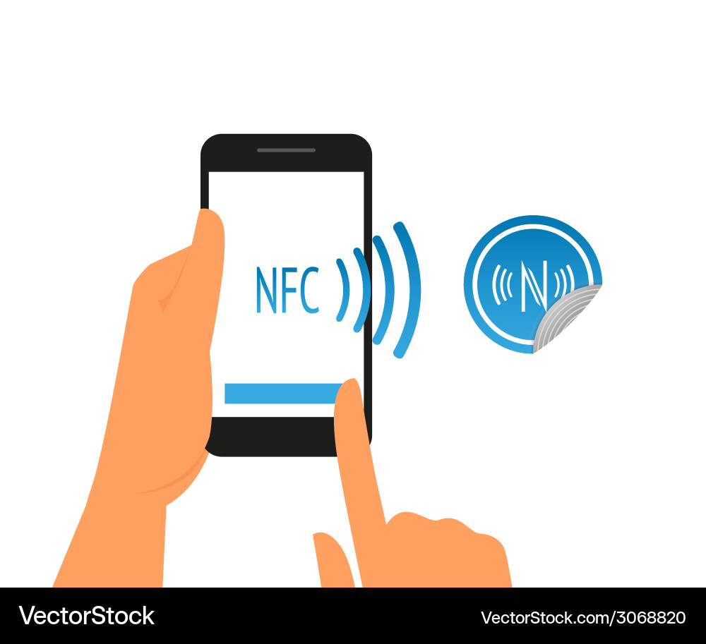 NFC Smartphone with Mobile Tag Royalty Free Vector Image