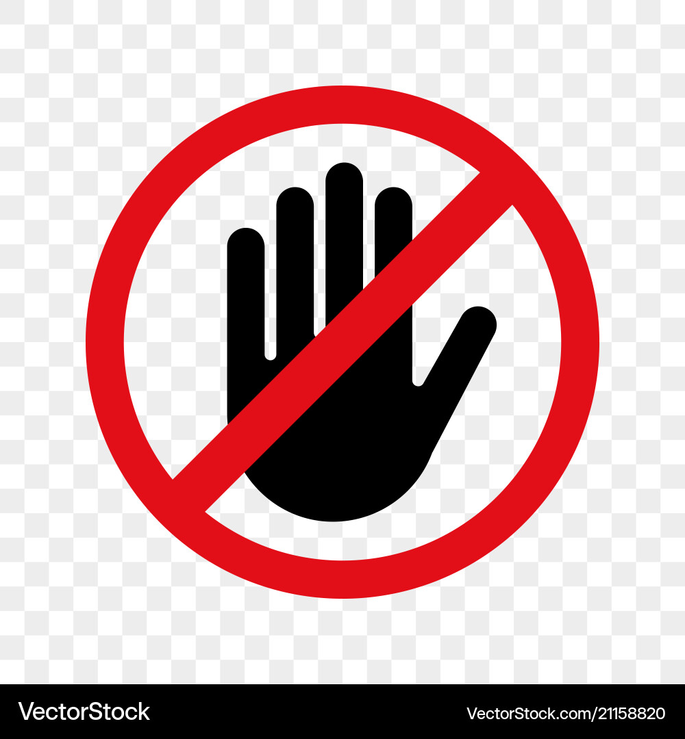 Stop hand sign no entry icon Royalty Free Vector Image