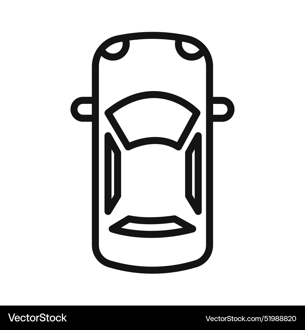 Top view car icon mark in filled style Royalty Free Vector