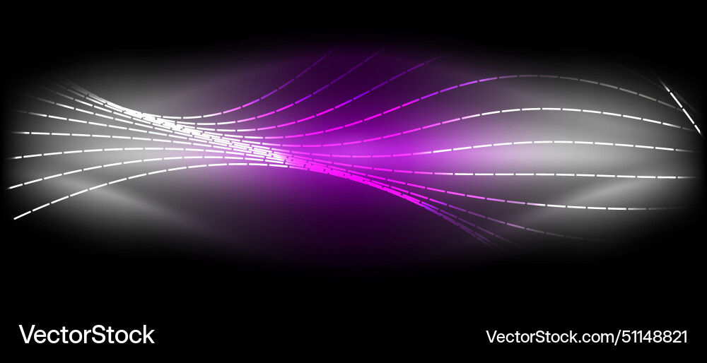 A purple and white wave on black background Vector Image