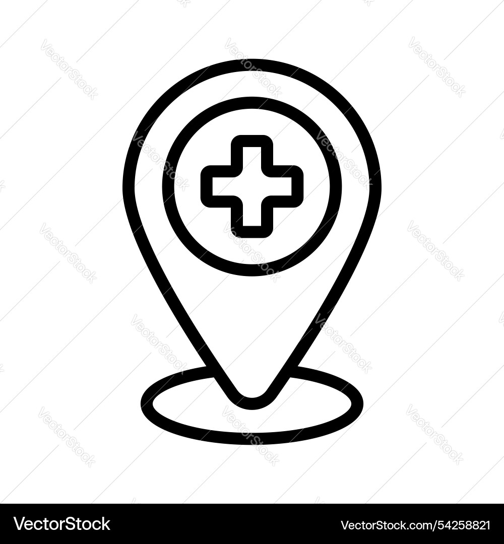 Hospital location Royalty Free Vector Image - VectorStock