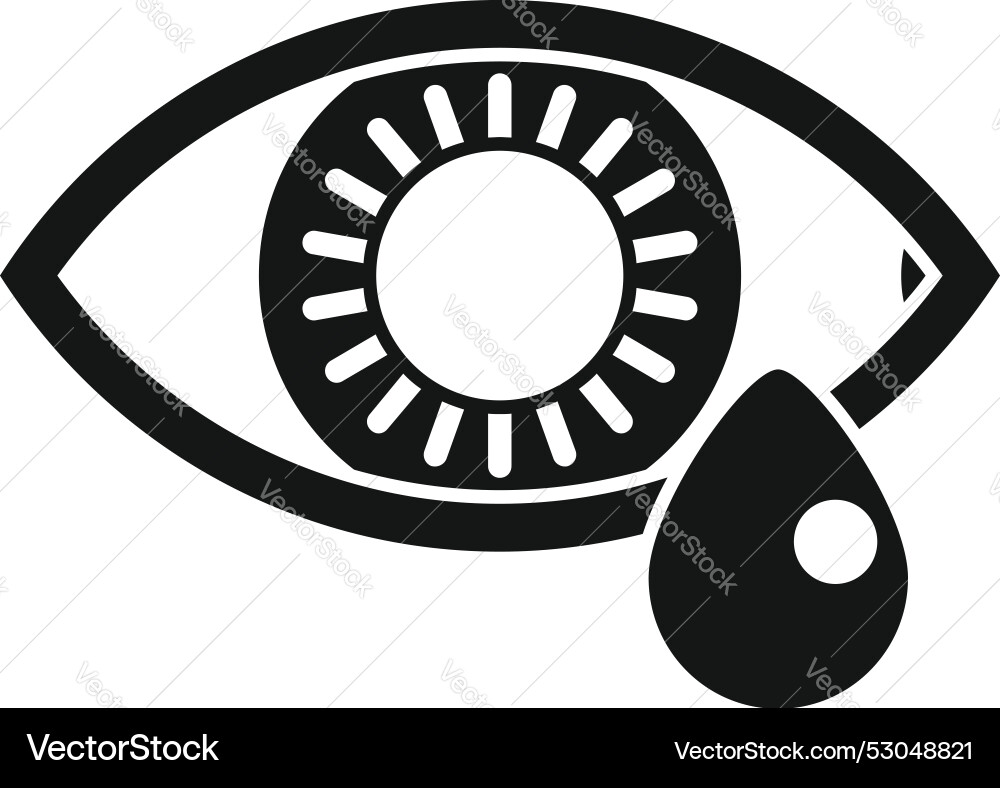 Human eye crying tear drop icon Royalty Free Vector Image