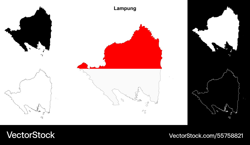 Lampung outline map Royalty Free Vector Image - VectorStock