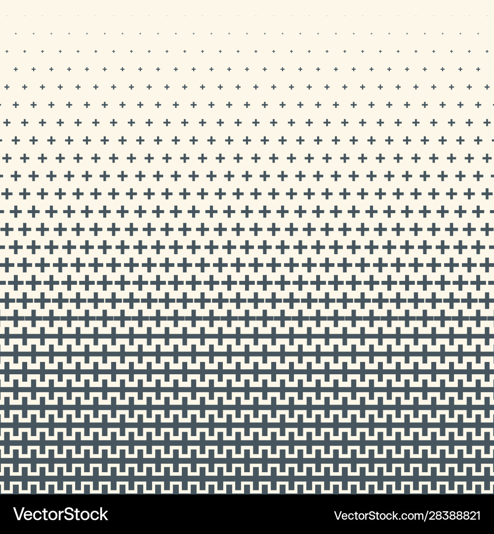 Monochrome halftone gradient with crosses Vector Image