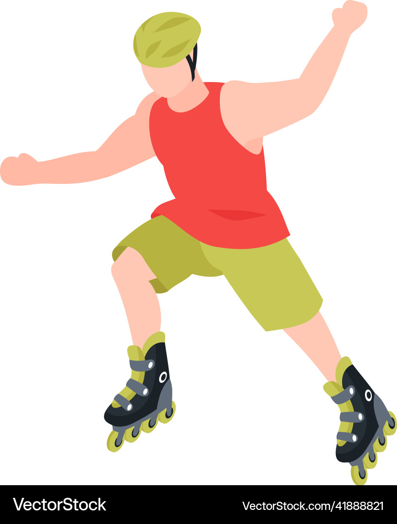 Roller skating guy composition Royalty Free Vector Image