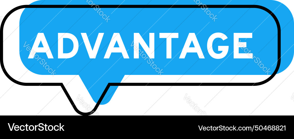 Speech banner and blue shade with word advantage Vector Image