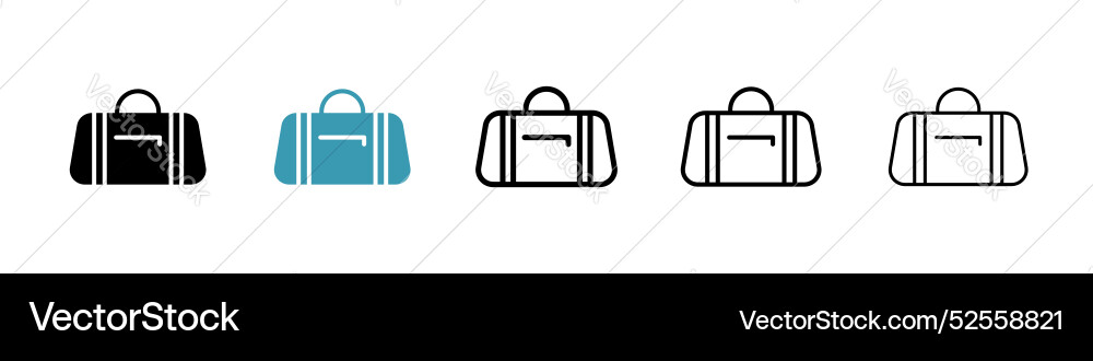 Sports bag icon set on white background Royalty Free Vector