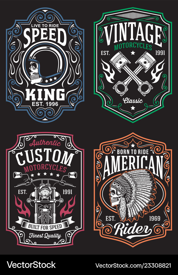 Vintage Motorcycle Graphics Collection Royalty Free Vector