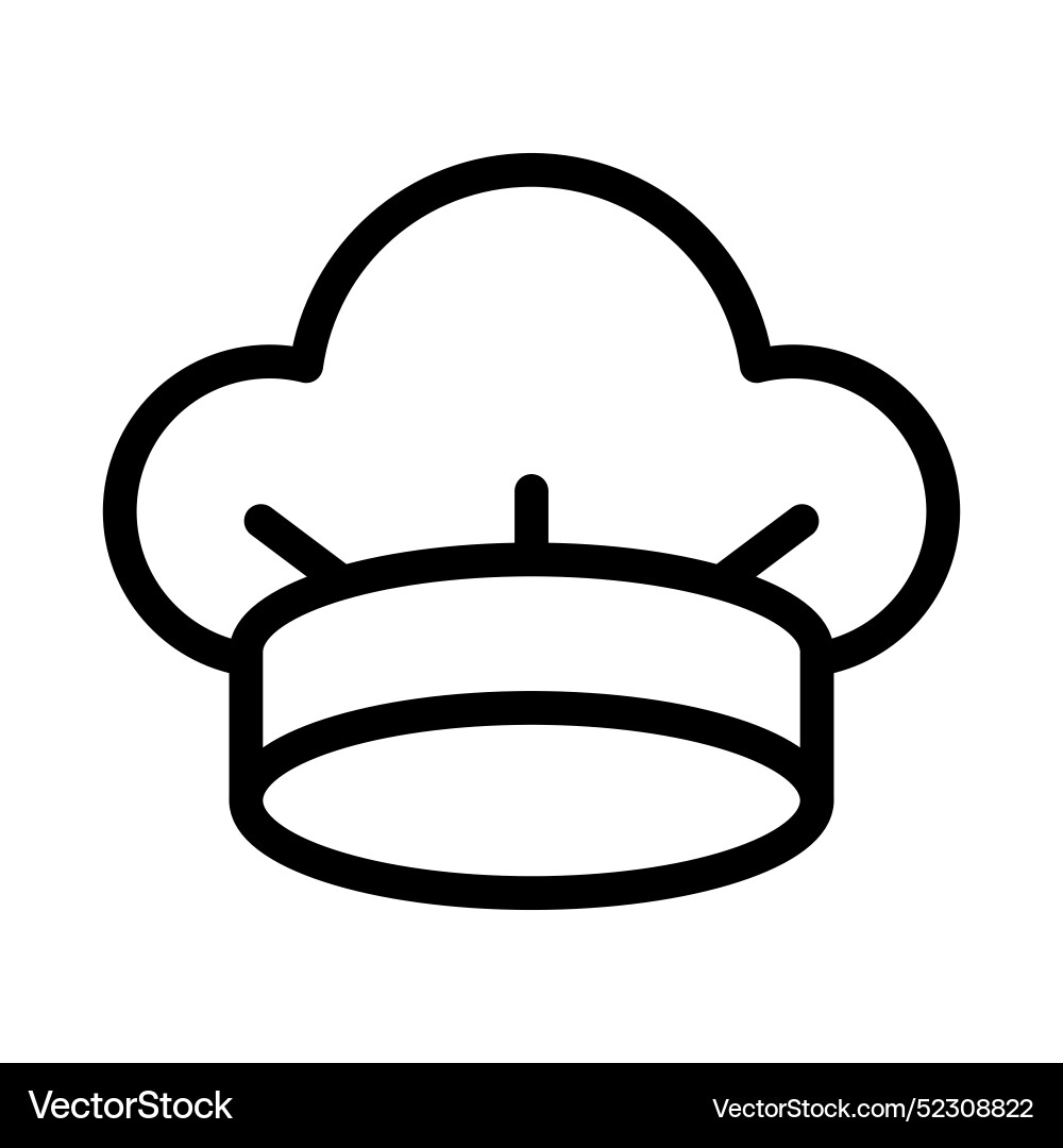 Chef hat icon linear logo mark in black and white Vector Image