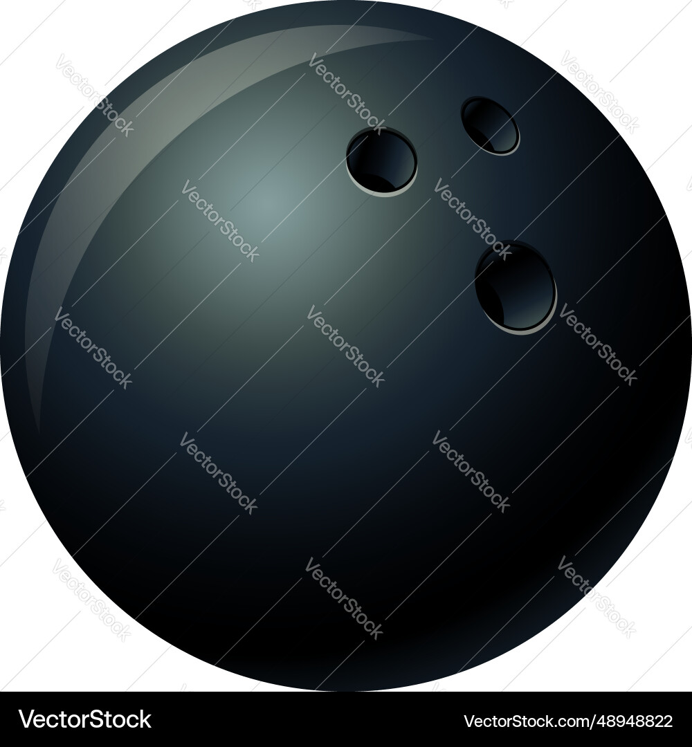 Classic simple realistic black bowling ball Vector Image