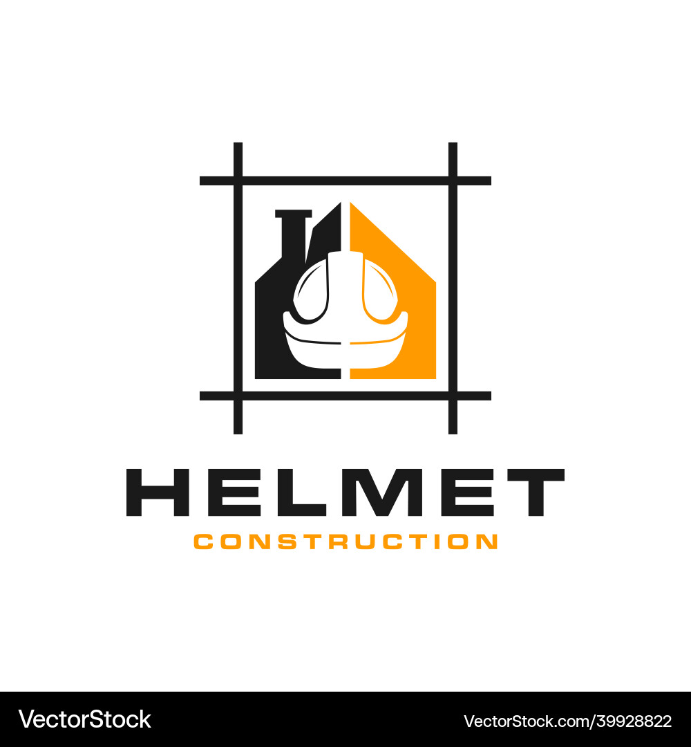 Construction safety helmet logo design Royalty Free Vector