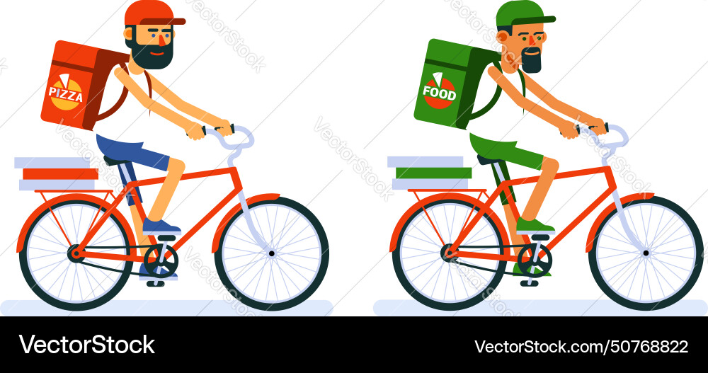 Delivery man on bicycle courier cyclist Royalty Free Vector