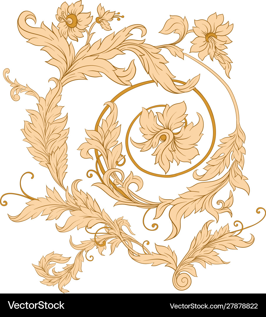 Elements in baroque rococo victorian Royalty Free Vector