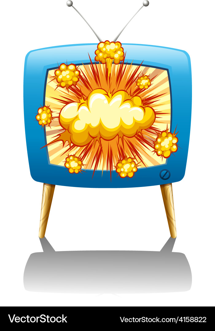 Explode and tv Royalty Free Vector Image - VectorStock