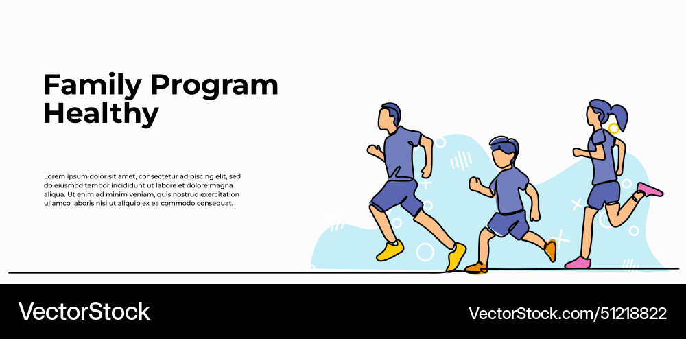 Family running together modern Royalty Free Vector Image