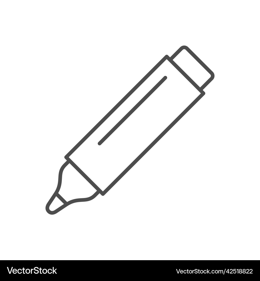Felt tip marker line icon Royalty Free Vector Image